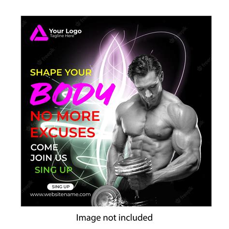휘트니스 체육관 소셜 미디어 배너 게시물 템플릿 디자인 프리미엄 벡터