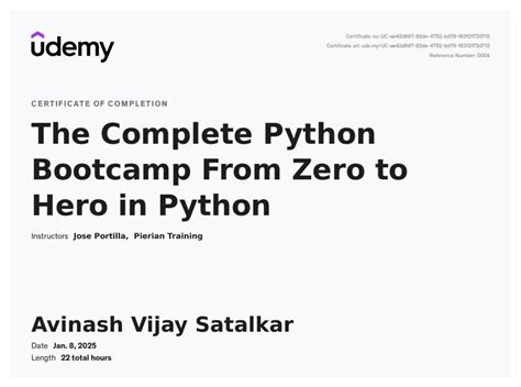 Avinash Satalkar On Linkedin Python Coding Learningjourney Udemy