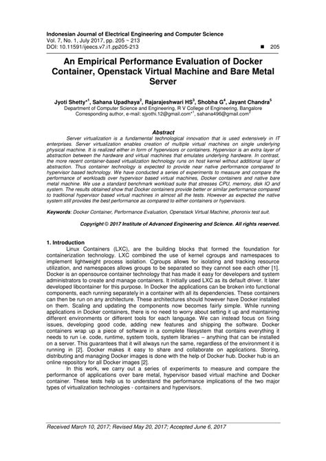 Pdf An Empirical Performance Evaluation Of Docker Container