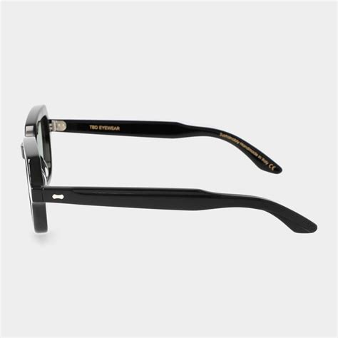 Square Black Sunglasses With Light Green Lenses Oak Tbd Eyewear