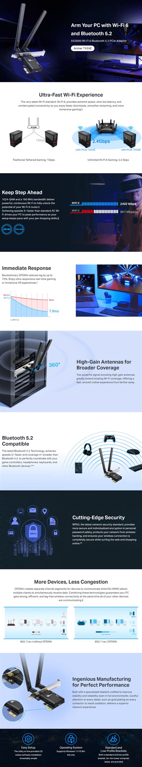 Tp Link Ax Wi Fi Bluetooth Pcie Adapter Archer Tx E Msy Com Au