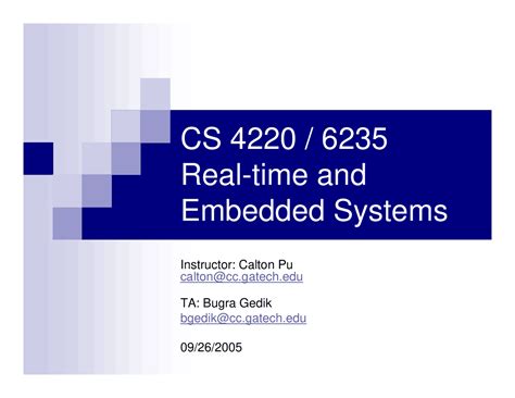 The Real Time And The Embedded System Cs 4220 Docsity