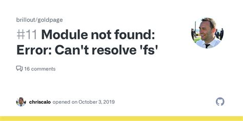 module not found error can t resolve fs · issue 11 · brillout