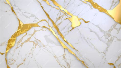 Premium Ai Image White Amp Gold Tiles Texture The Background