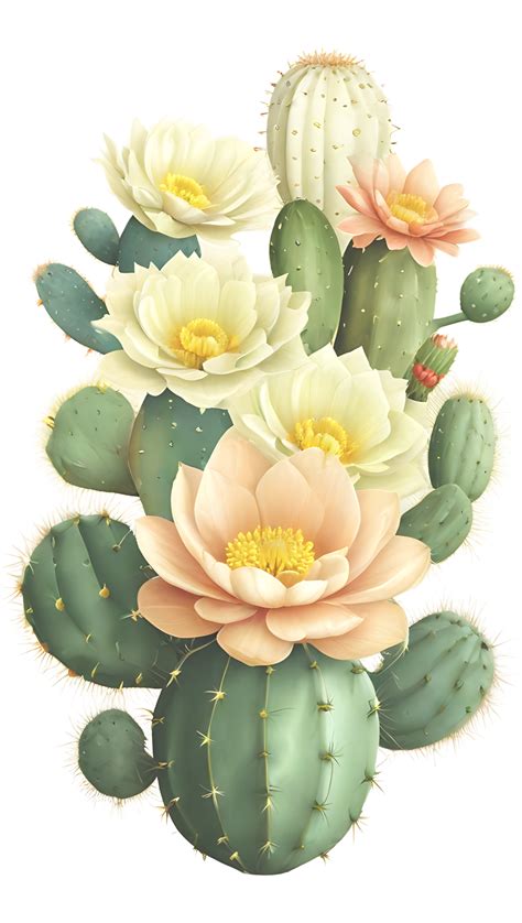 The Beauty Of Cactus Nature On A Transparent Background PNG