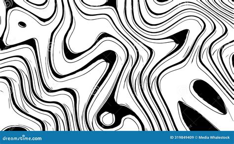 Abstract Monochrome Curves Background Design Flowing And Transforming Shapes Royalty Free