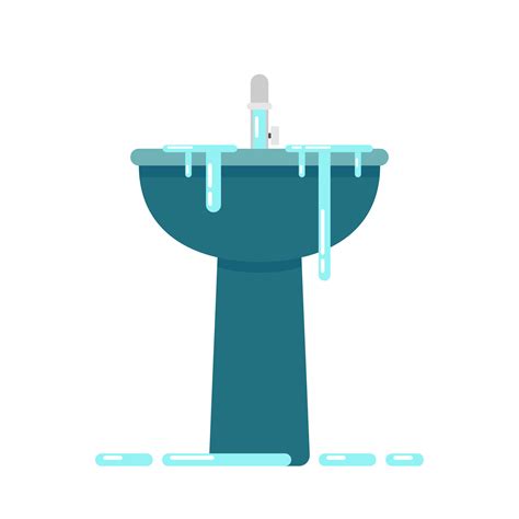 Overflowing Water In A Wash Basin Basin Vector Art At Vecteezy