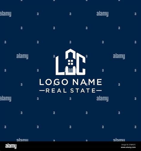 Initial Letter Lc Monogram Logo With Abstract House Shape Simple And Modern Real Estate Logo