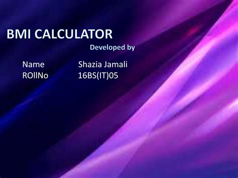 Bmi Calculator Android App Pptx