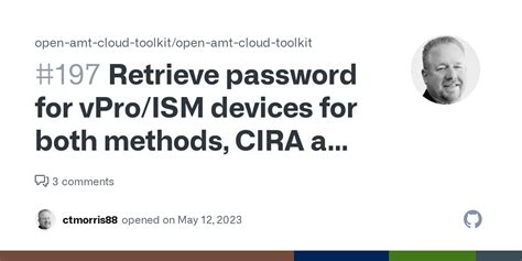 Retrieve Password For Vpro Ism Devices For Both Methods Cira And Tls