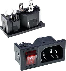 Amazon Com Oiyagai Pack IEC C Power Inlet Module With Rocker Switch V A Male