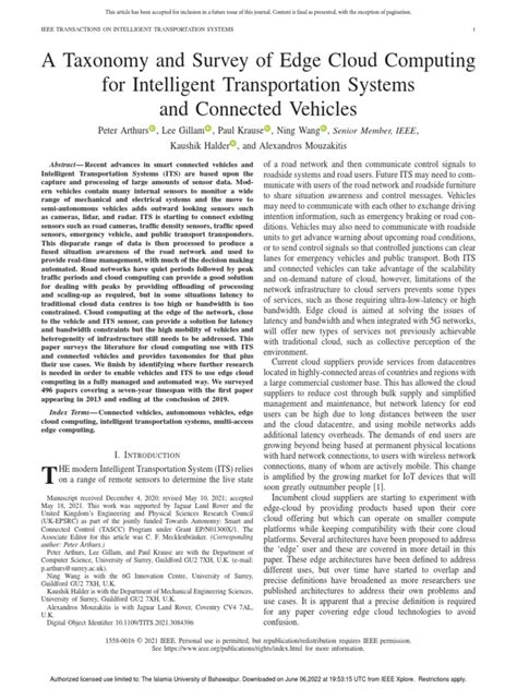 A Taxonomy And Survey Of Edge Cloud Computing For Intelligent