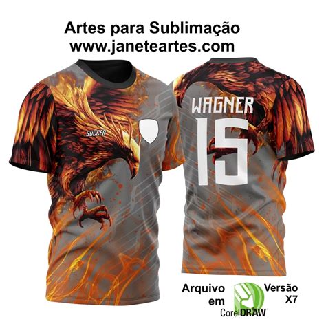 Arte Vetor Camisa InterClasse Fenix Fogo 2024 Modelo 02 Janete Artes