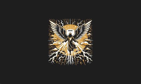Premium Vector Angel Flying With Lightning Vector Artwork Design