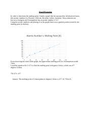 Excel Exercise Chem Excel Exercise In Order To Determine The Melting Point I Made A Graph