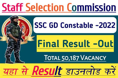 Ssc Gd Constable 2022 Final Result 2023 Ssc Released Final Result