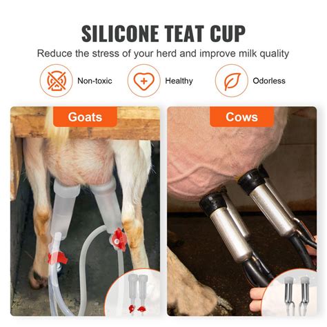 Vevor Goat Milking Machine 12 L 304 Stainless Steel Bucket Electric