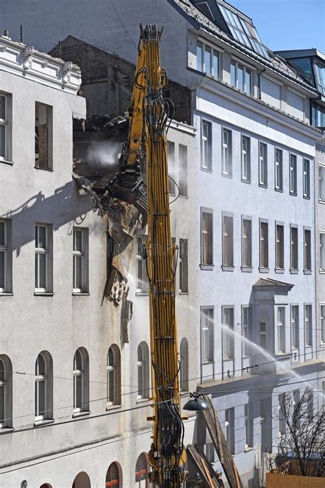 Demolition Of An Old Building Construction Site In Vienna Stock Image