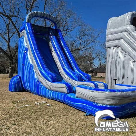 Customer Feedback 22ft Inflatable Marble Blue Water Slide Omega