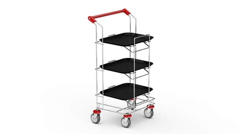 Tray Cart With Black Trays 3d Model 24 Obj Lxo Ma Max Fbx C4d
