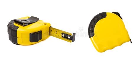 Yellow Black Measuring Tape Isolated On White Background Stock Image Image Of Instrument
