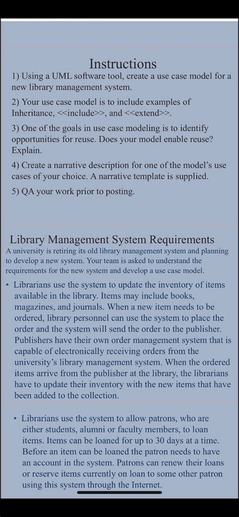 Instructions 1 Using A UML Software Tool Create A Chegg Com