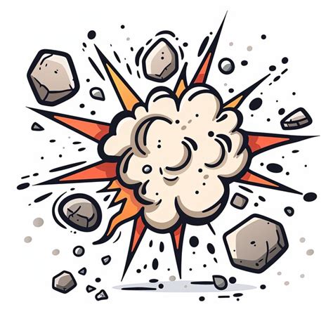 Cartoon Explosion Illustration Premium Ai Generated Image