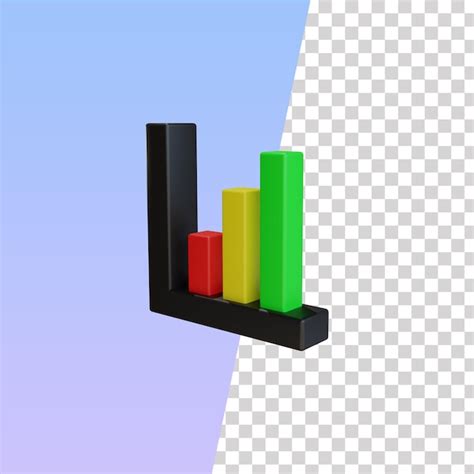 Icône De Graphique à Barres 3d PSD Premium