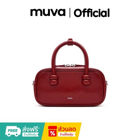 【muva】 Boston กระเป๋าถือ หนังวัว ทรงบอสตัน ปรับเป็นครอสบอดี้ได้ ขาย