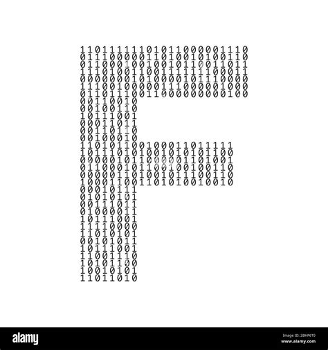 Letter F Made From Binary Code Digits Technology Background Stock