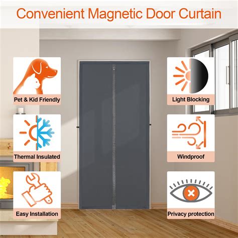 Temporary Window Insulation Magnetic Thermal Insulated Door Curtain