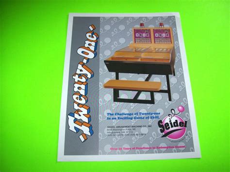 Twenty One Original Nos Roll Down Redemption Arcade Game Machine Flyer