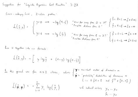 Suggestion For Introduction Of The Loss Function In Logistic Regression Neural Networks And