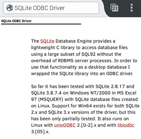 Sqlite Odbc File Access Engineering Data
