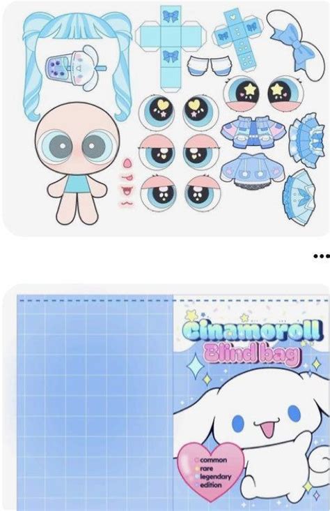 Blind Bag Cinamoroll Paper Toys Template Paper Doll Template Paper