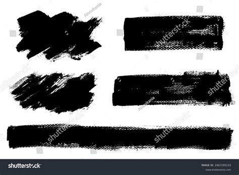 Brush Strokes Vector Set Text Boxes Stock Vector Royalty Free