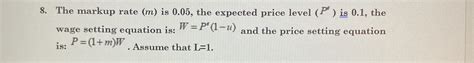 High Quality Solution The Markup Rate M ﻿is 0 05 ﻿the Expected
