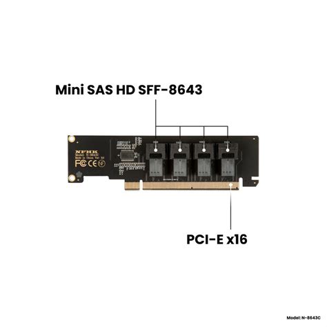 Адаптер переходник плата расширения на 4 порта Mini Sas Hd Sff 8643 в
