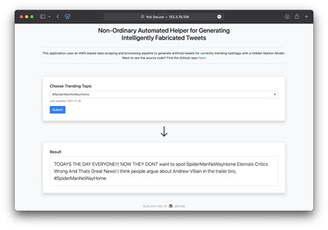 GitHub Dai Anna AWSCloud TweetGenerator AWS Cloud Native Tweet Generator Leveraging NLP Text