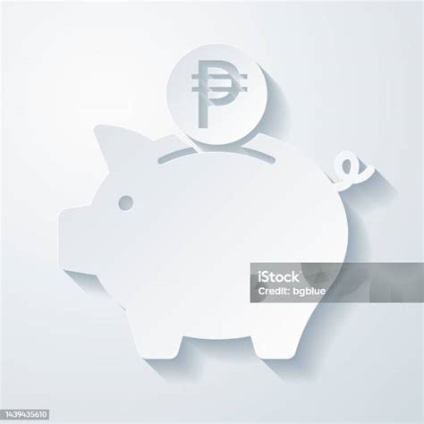 Tirelire Avec Pièce De Peso Icône Avec Effet De Coupe De Papier Sur