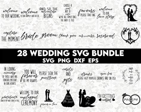 Wedding Svg Bundle Wedding Sign Designs Svg Wedding Sign Templates
