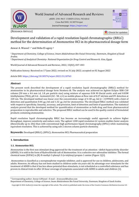 Pdf Development And Validation Of A Rapid Resolution Liquid Chromatographic Rrlc Method For