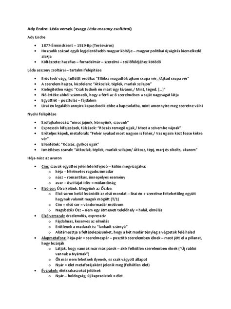 Ady Endre Héja Nász Az Avaron Tétel Pdf