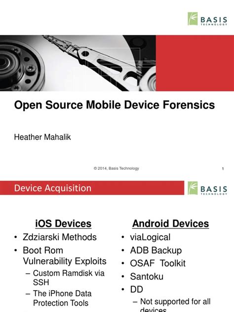 Open Source Mobile Device Forensics Pdf Android Operating System Computer Engineering