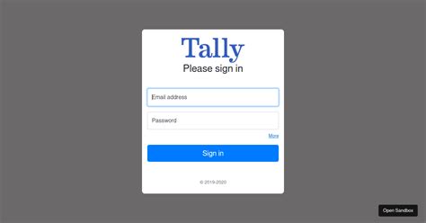 Tally Forked Codesandbox