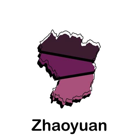 Zhaoyuan City Map Map Of China Country Polygon Style Geometric Simple Design Template Map On
