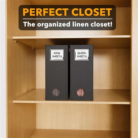 Spaceaid 2 Pack Bed Sheet Storage Container For Linen Closet Black