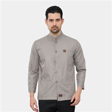 Jual Baju Koko Khaibar Abu Coklat Polos Haibah Dewasa Premium Baju
