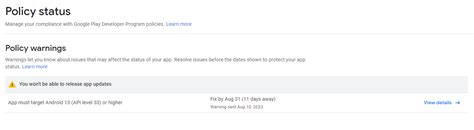 Flutter My App Targets Android 13 But I Still Get The Warning Message