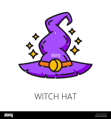 Witch Hat Witchcraft And Magic Icon Isolated Vector Mysterious And